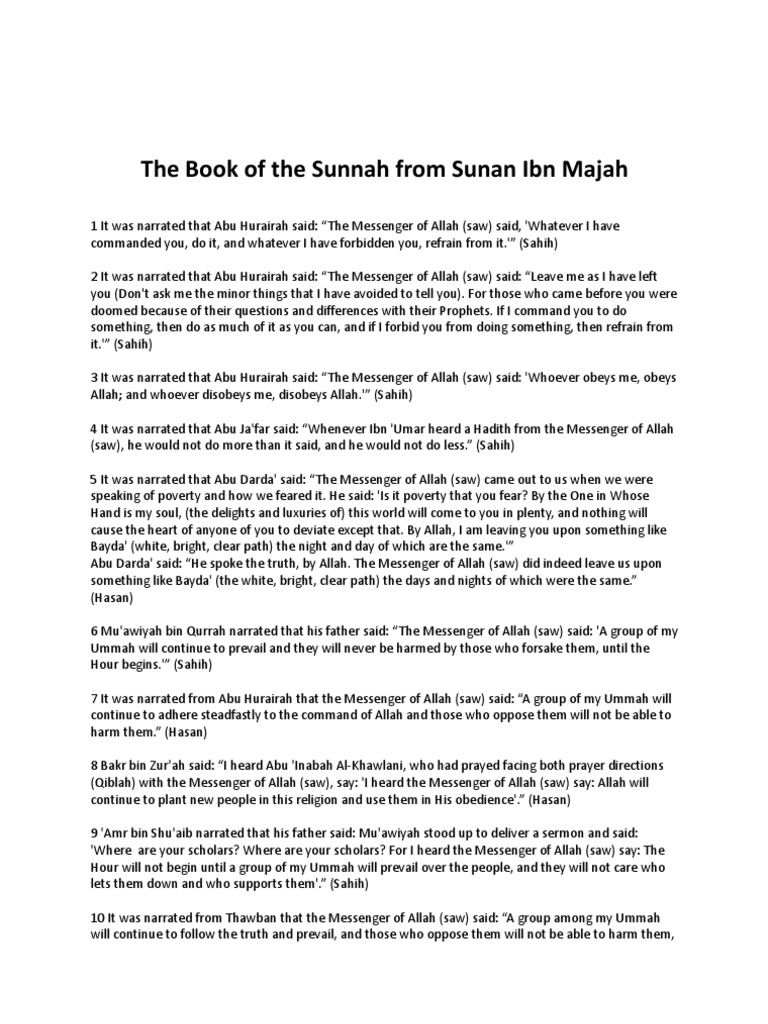 The Book of The Sunnah From Sunan Ibn Majah | PDF | Umar | Muhammad