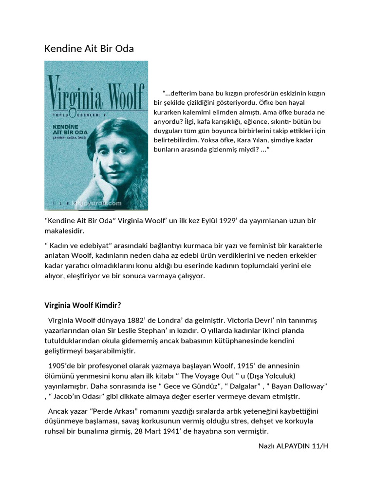 Kendine Ait Bir Oda | PDF