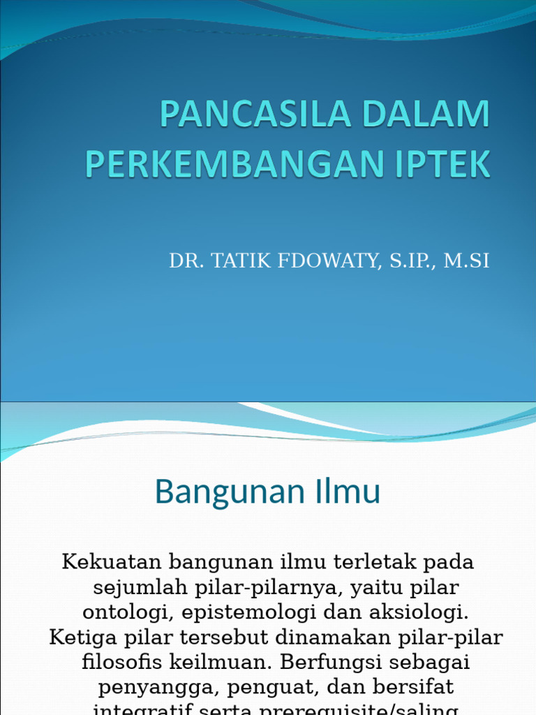 Pancasila Dalam Perkembangan Iptek | PDF