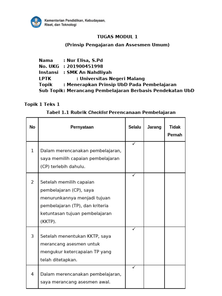 Tugas Modul 1 Topik 1 | PDF