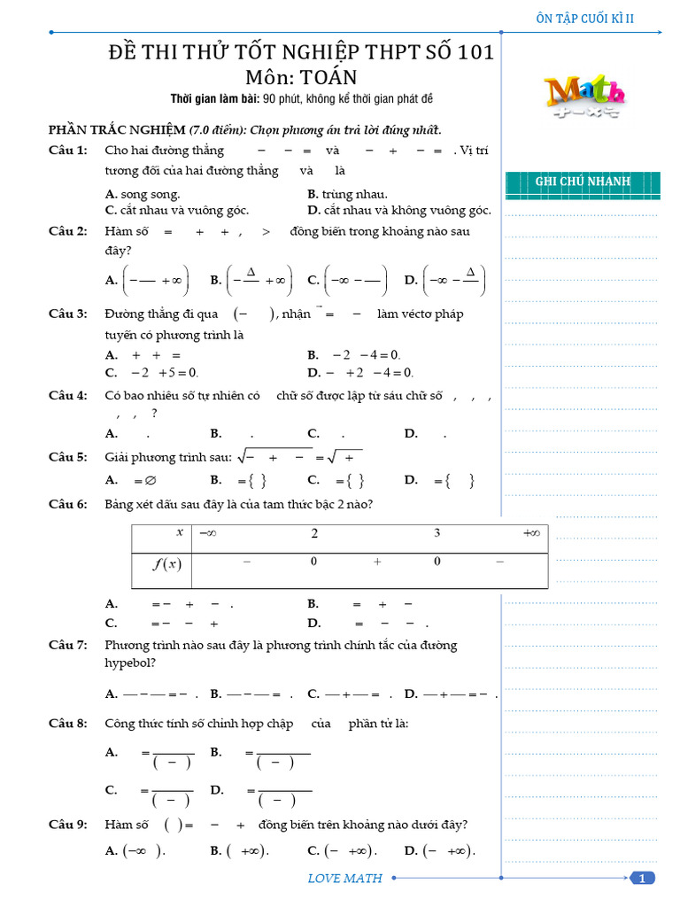 Cuối Kì II - Đề 02 (Love Math) | PDF
