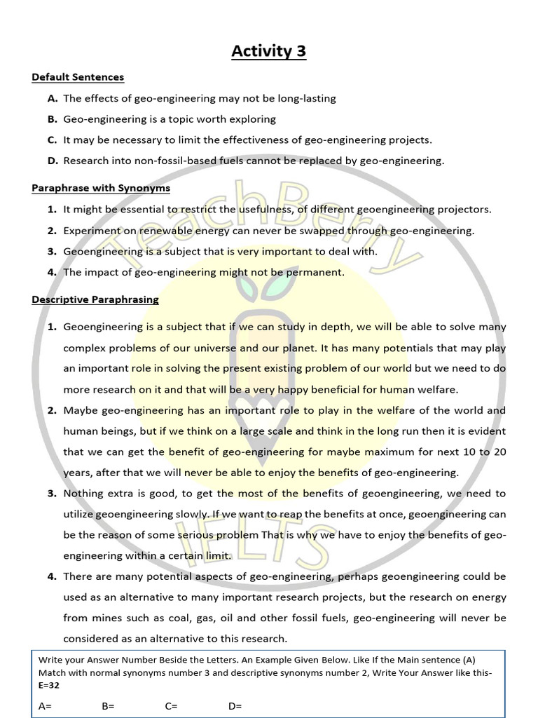 Activity PF Life 3 | PDF
