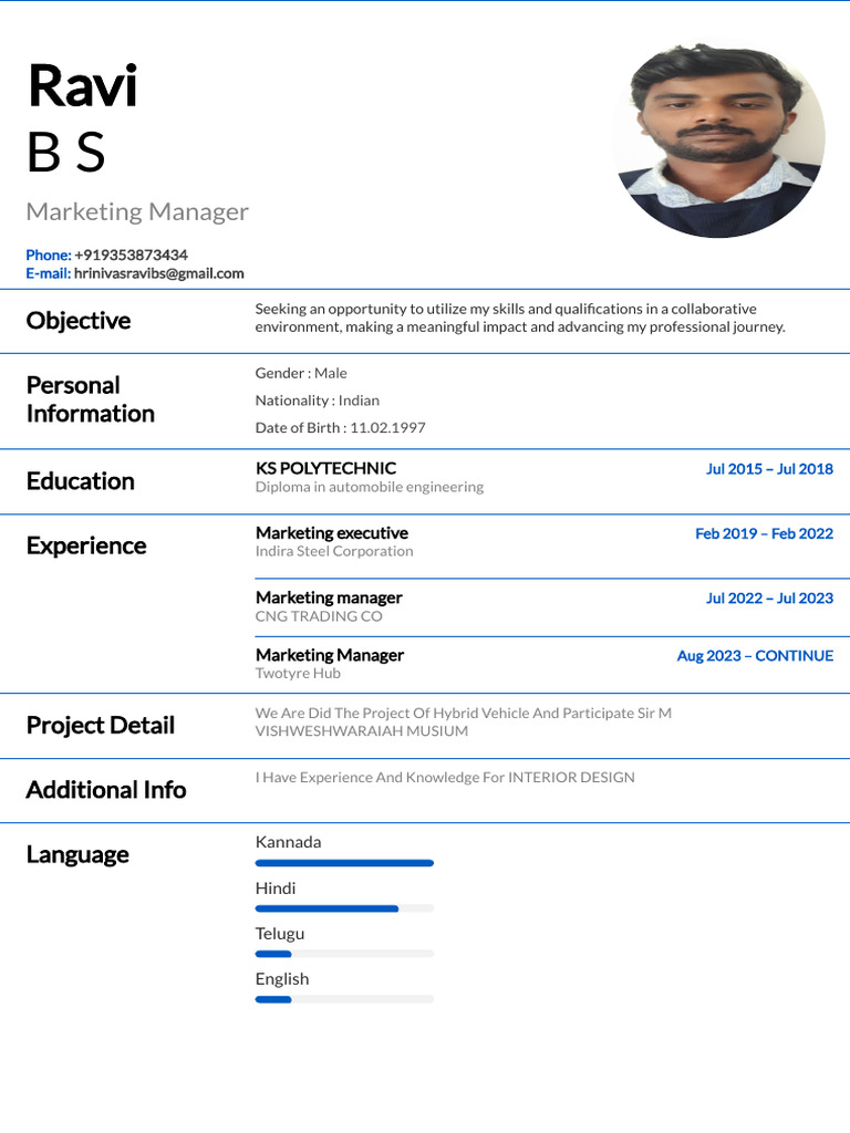 Ravi - Resume - 237 | PDF