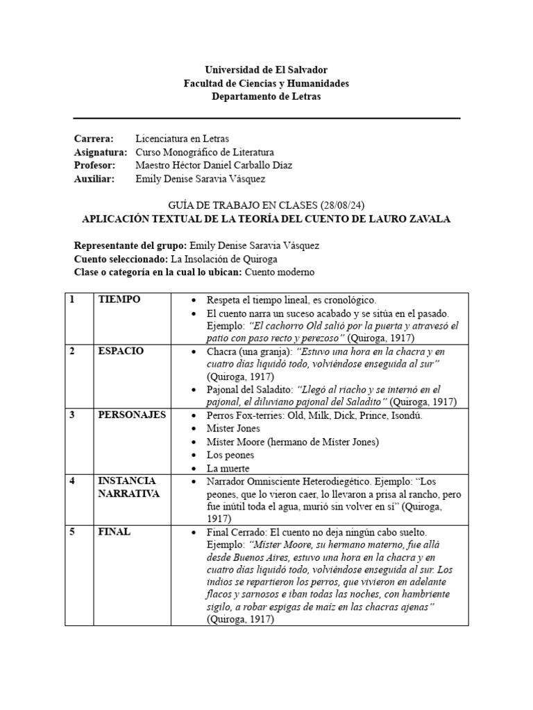 La Insolación de Quiroga | PDF