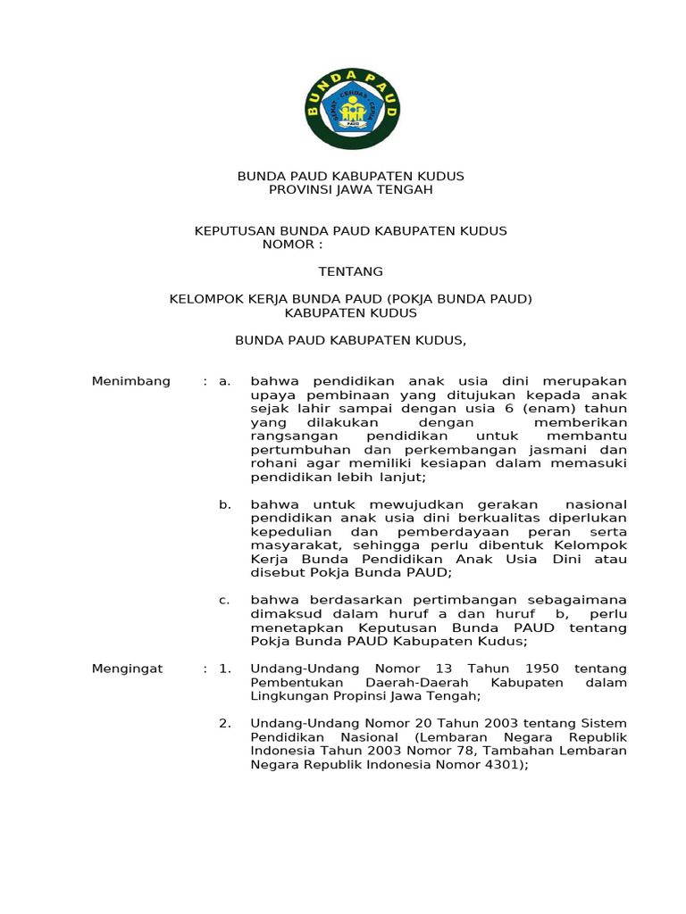 SK Pokja Bunda Paud - 2024 | PDF