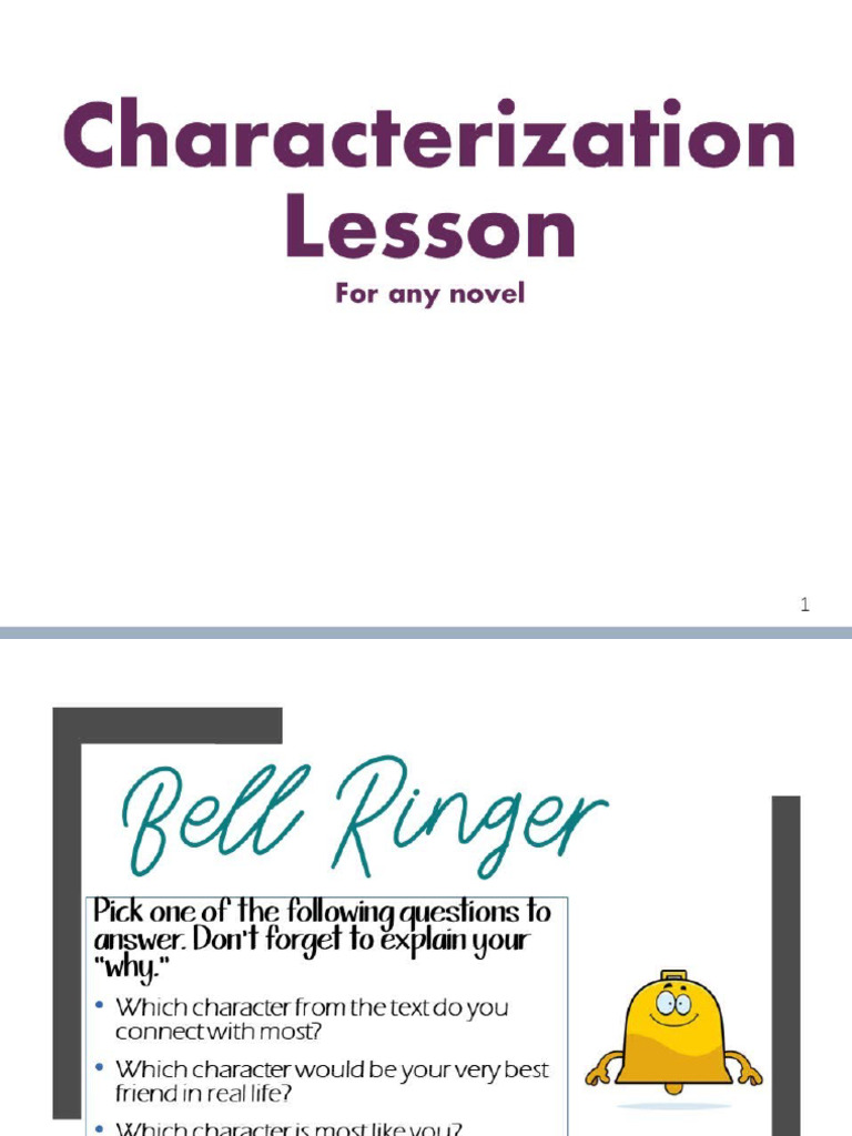 2 Character Analysis Lesson and Evidence Finding PPT 1 | PDF