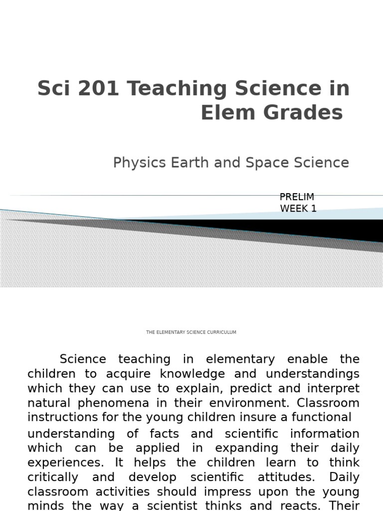 Sci-201-Teaching Science in Elementary Grades | PDF | Science | Career ...