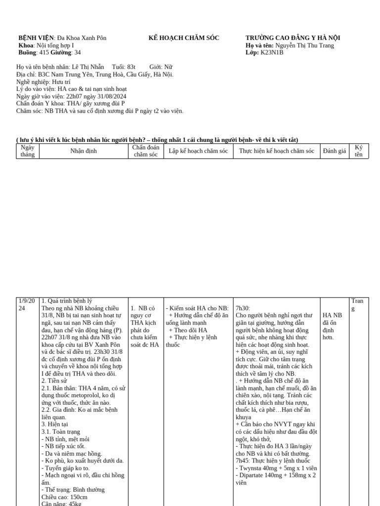 Bài KHCS Nội I Chữa | PDF