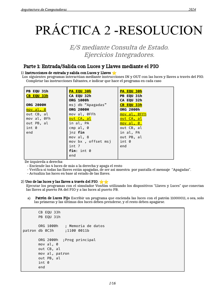 Practica 2 - Resolución - AC24 | PDF