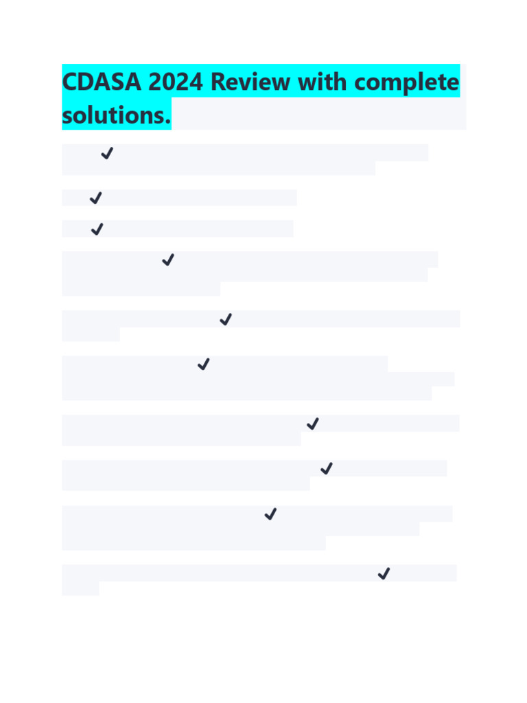 CDASA 2024 Review With Complete Solutions. | PDF CDASA 2024 Review With Complete Solutions. | PDF
