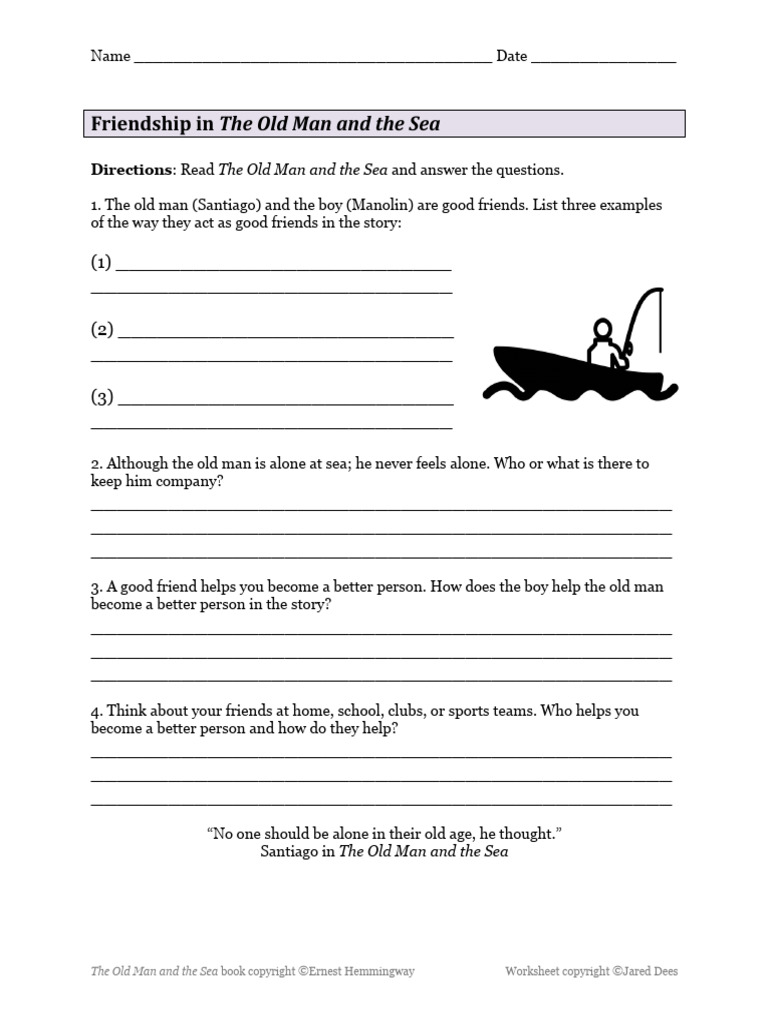 Old Man and The Sea Worksheets | PDF