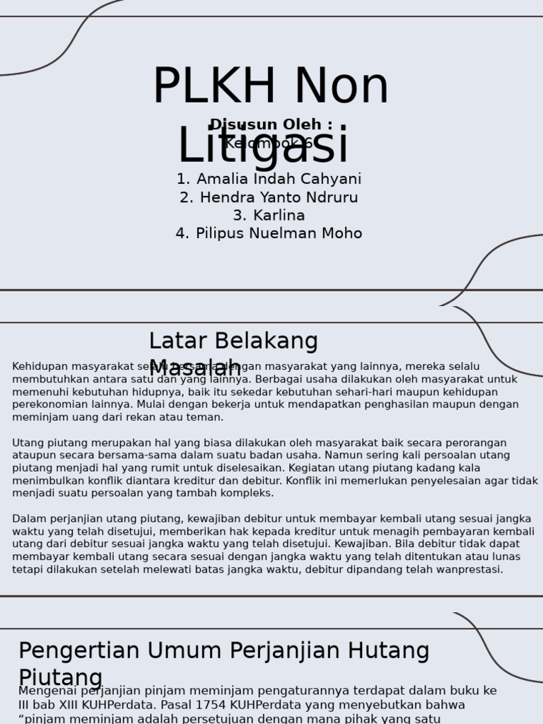 PLKH Non Litigasi Kelompok 6 | PDF