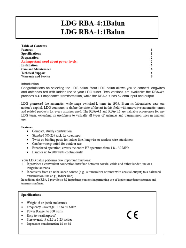 LDG Rba 1 1 | PDF
