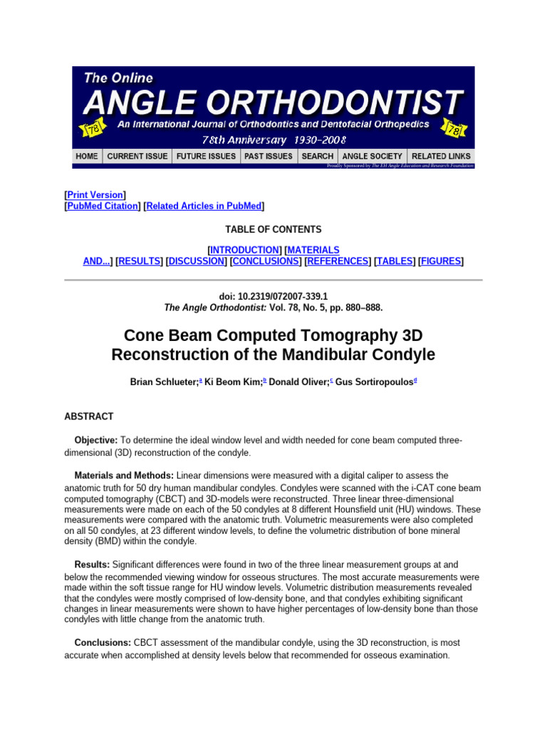 3d Reconstruction of Condyle | PDF | Ct Scan | Science & Mathematics