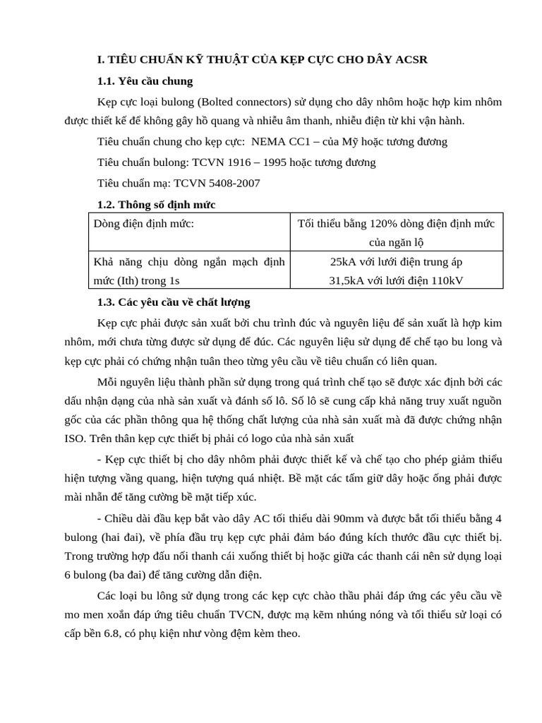Kep Cuc Cho Tram 110kv NPC v3 | PDF