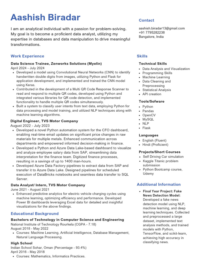 Aashish's Resume | PDF