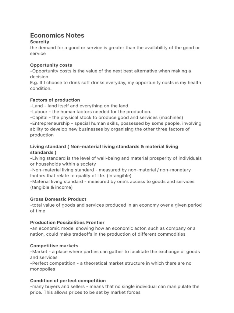 Economics Notes | PDF