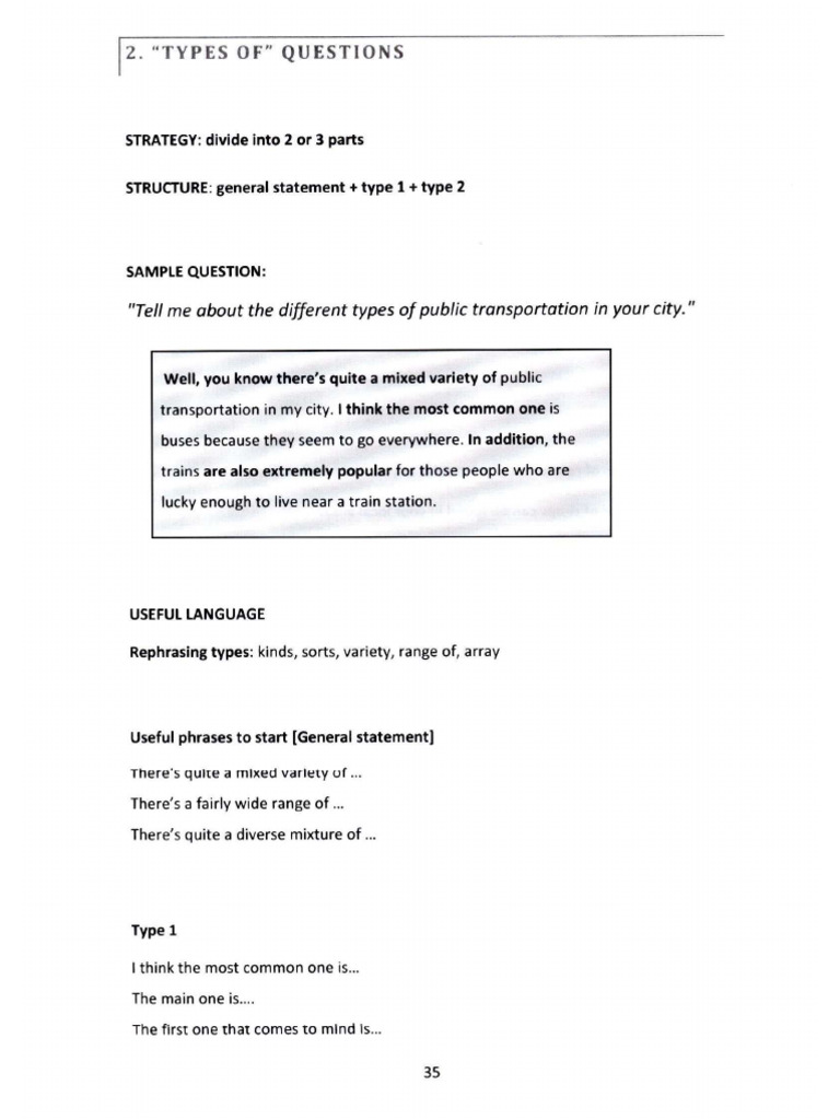 Speaking Part 1 - 2 Types of Strats | PDF