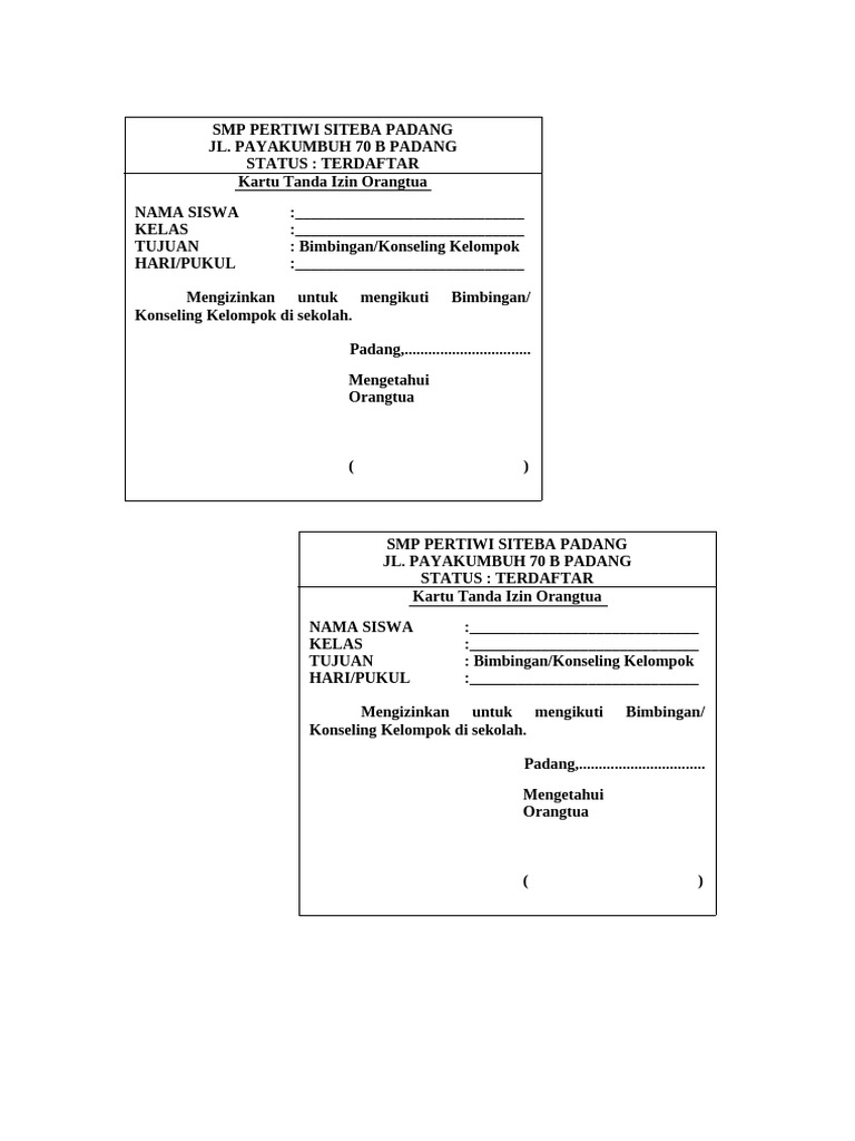 Kartu Izin | PDF