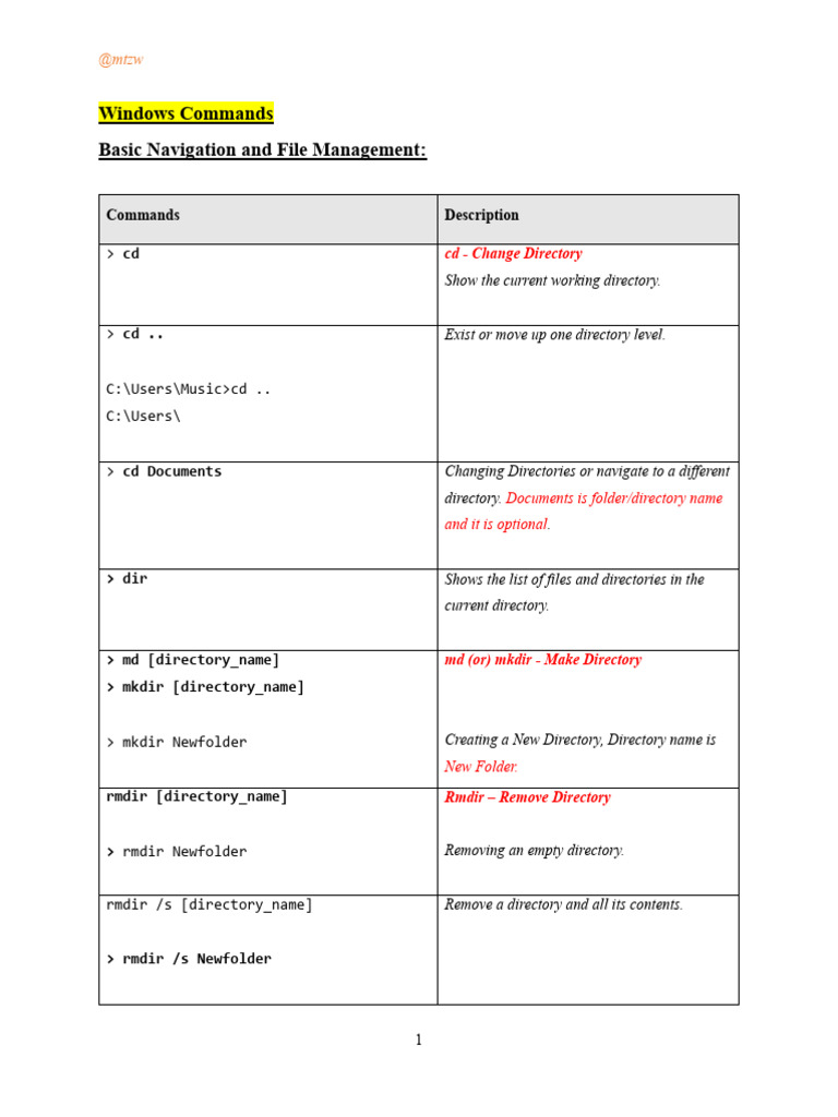 Lab Manual - Windows Commands | PDF