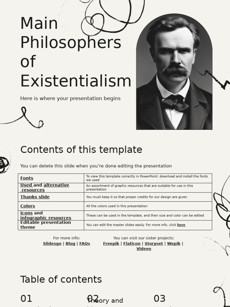 Main Philosophers of Existentialism by Slidesgo | PDF