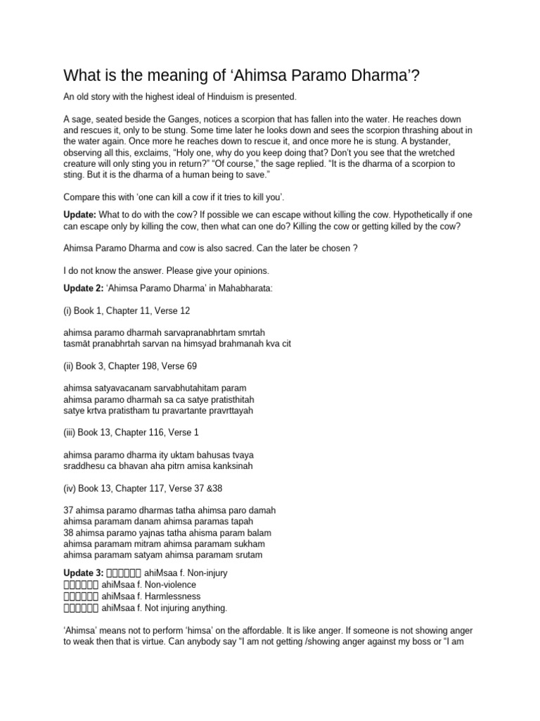 Ahinmsa Parmo Dharm | PDF