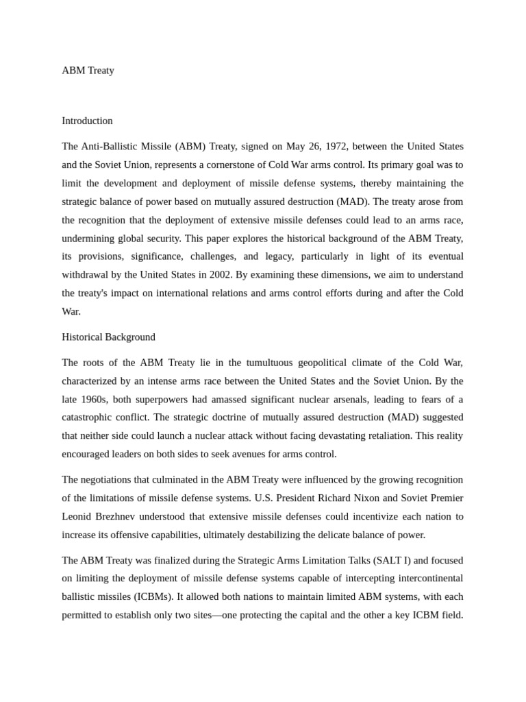 ABM Treaty | PDF