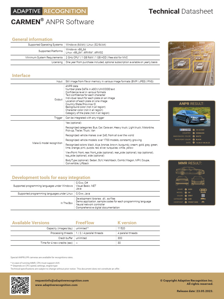 Carmen Anpr Datasheet | PDF