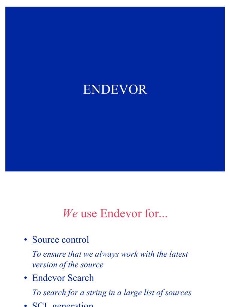 Endevor Complete | PDF | Computers | Technology & Engineering