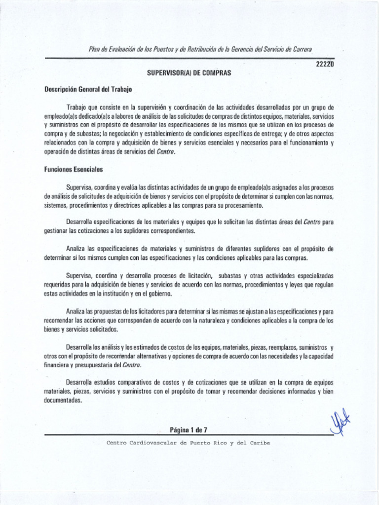 Supervisor (A) de Compras | PDF