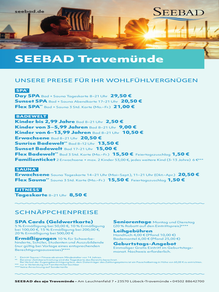 Aja TRA Seebad Preislisten | PDF