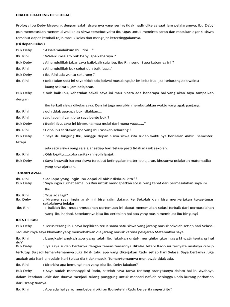 Dialog Coaching Di Sekolah Modul 2.3 | PDF