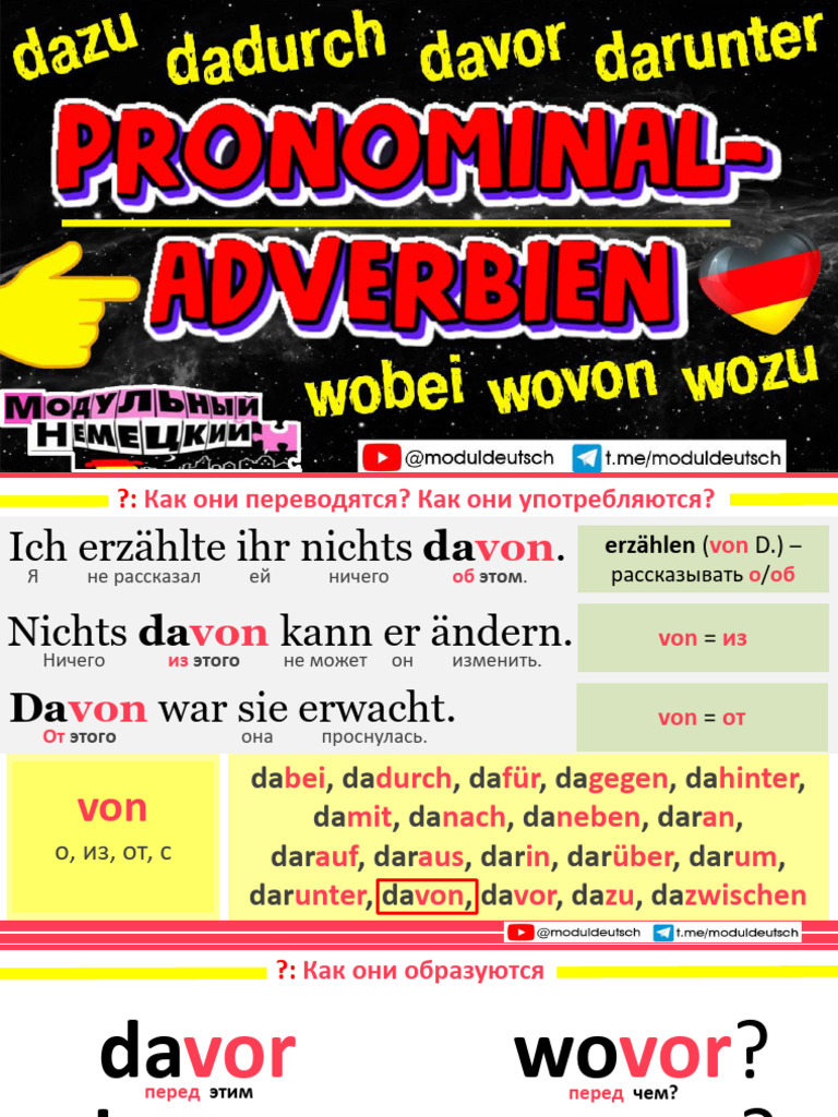 Pronominal Adverbien | PDF