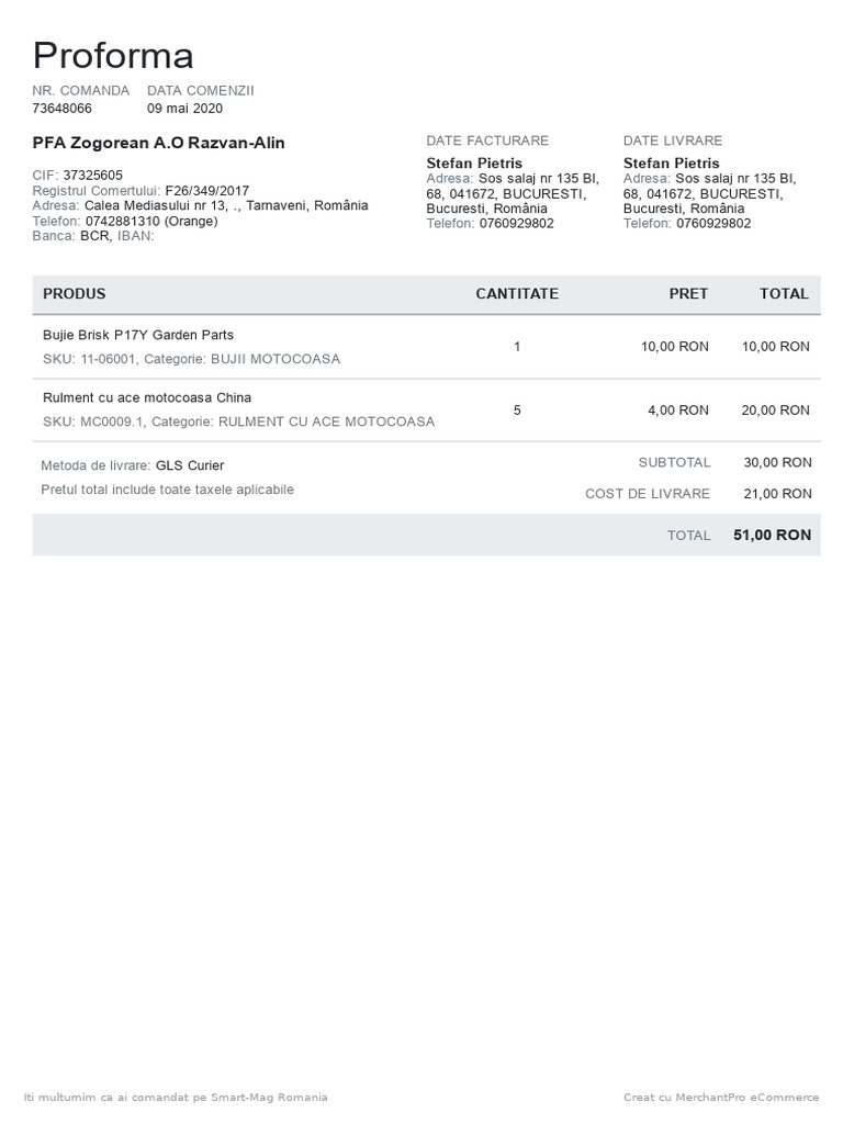 Proforma 73648066 | PDF