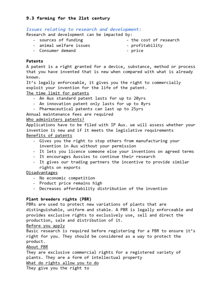 FARMING FOR THE 21st CENTURY FULL NOTES | PDF