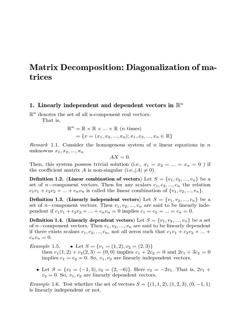1.6 Eigen Values, Eigen Vectors and Diagonalization | PDF 1.6 Eigen Values, Eigen Vectors and Diagonalization | PDF