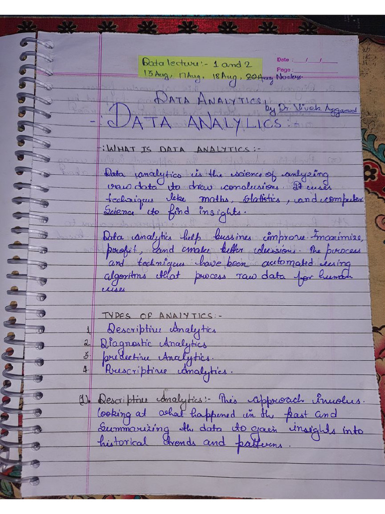 Data Analytics Lec 1, 2, 3 by Gaurav | PDF