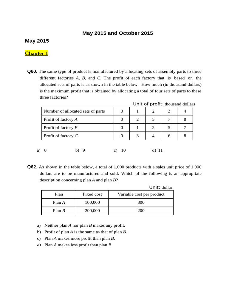 ITPEC Old Questions For 2015 - S - A | PDF