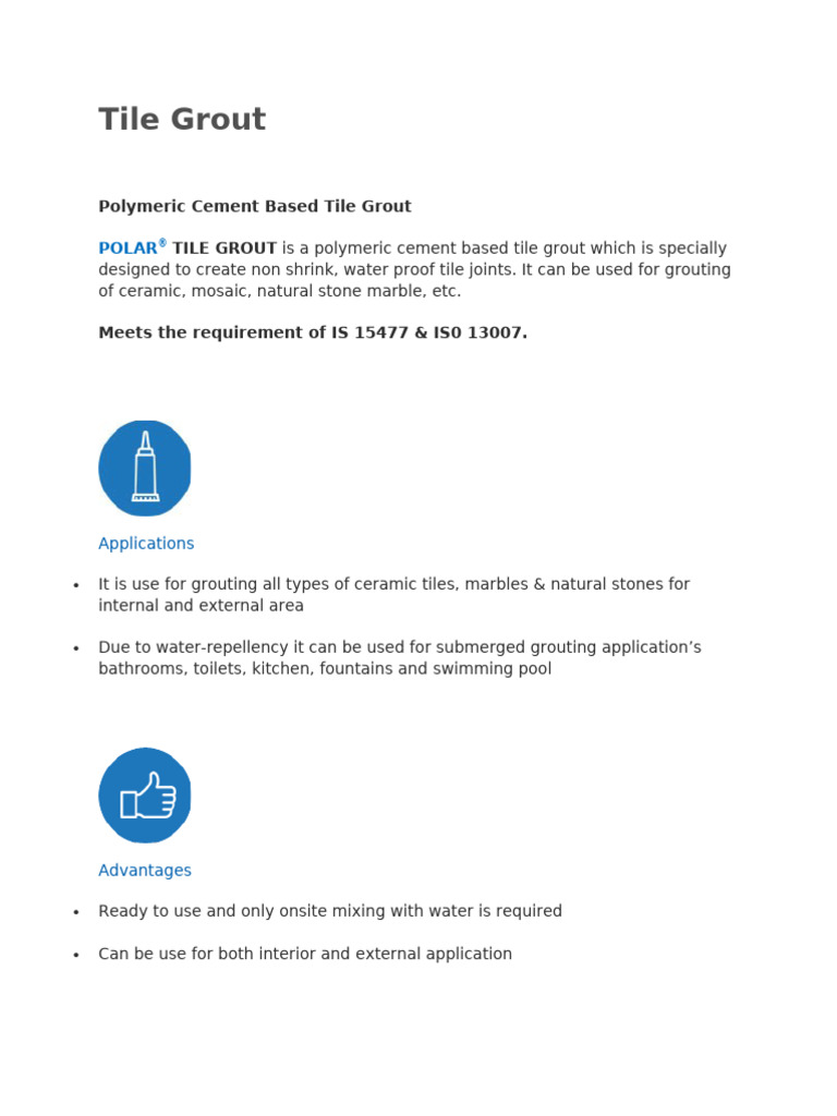 Polar Tile Grout | PDF