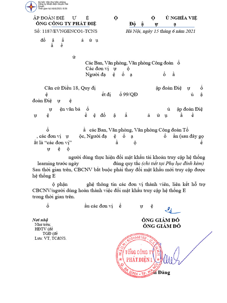 1187 GENCO1 Doi Mat Khau Tai Khoan E-Learning | PDF