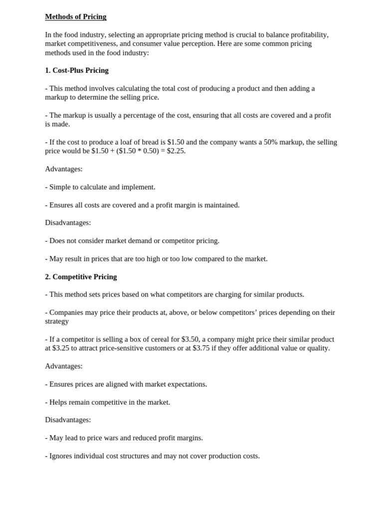 Methods of Pricing | PDF | Pricing | Financial Economics