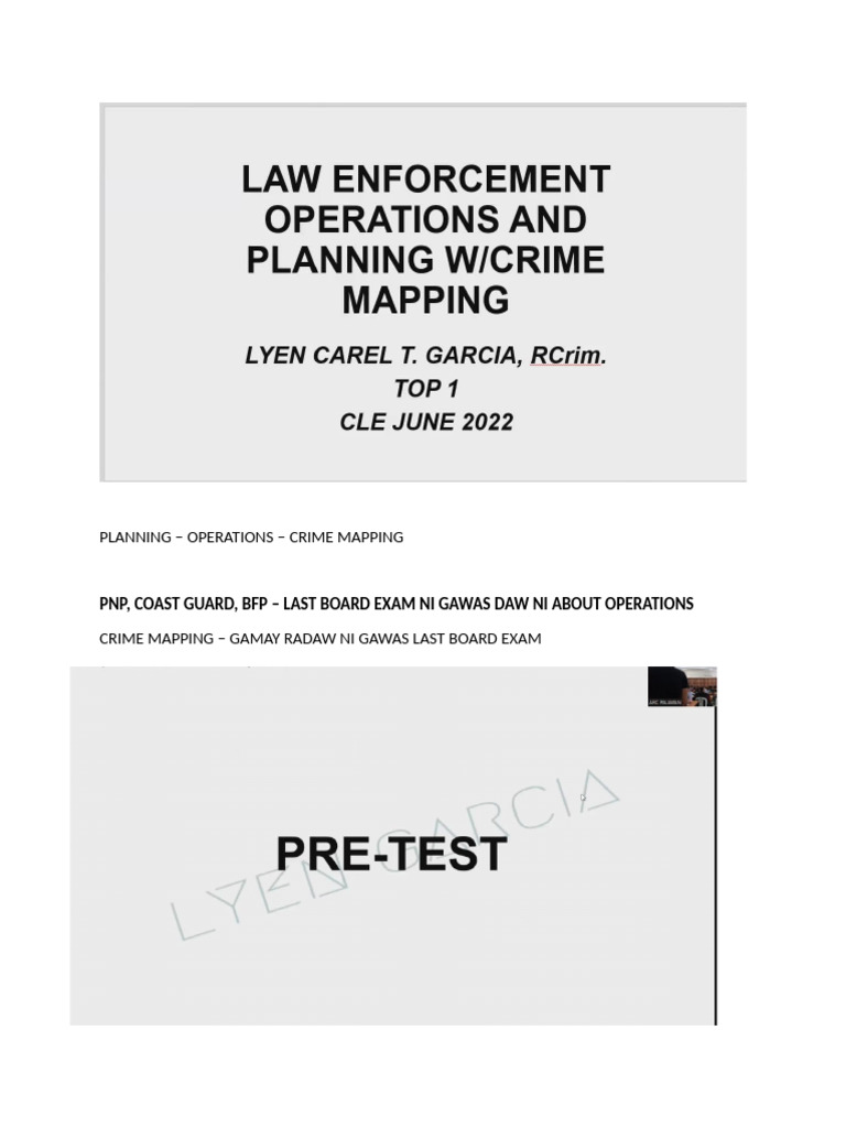 Law Enforcement Operation With Crime Mapping | PDF