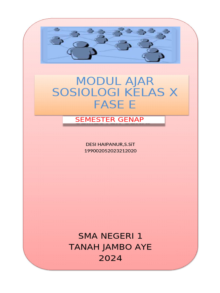 Modul Ajar Sosiologi - Lembaga Sosial - Fase E | PDF | Karier ...