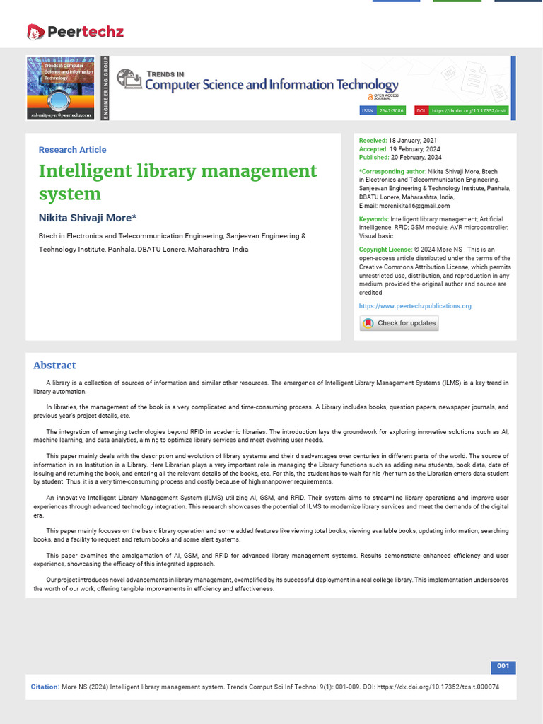 Intelligent Library Management System | PDF