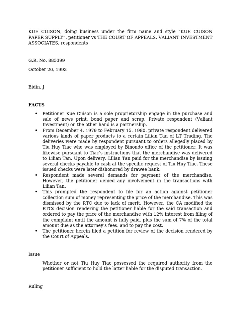 54 Cuison Vs CA | PDF
