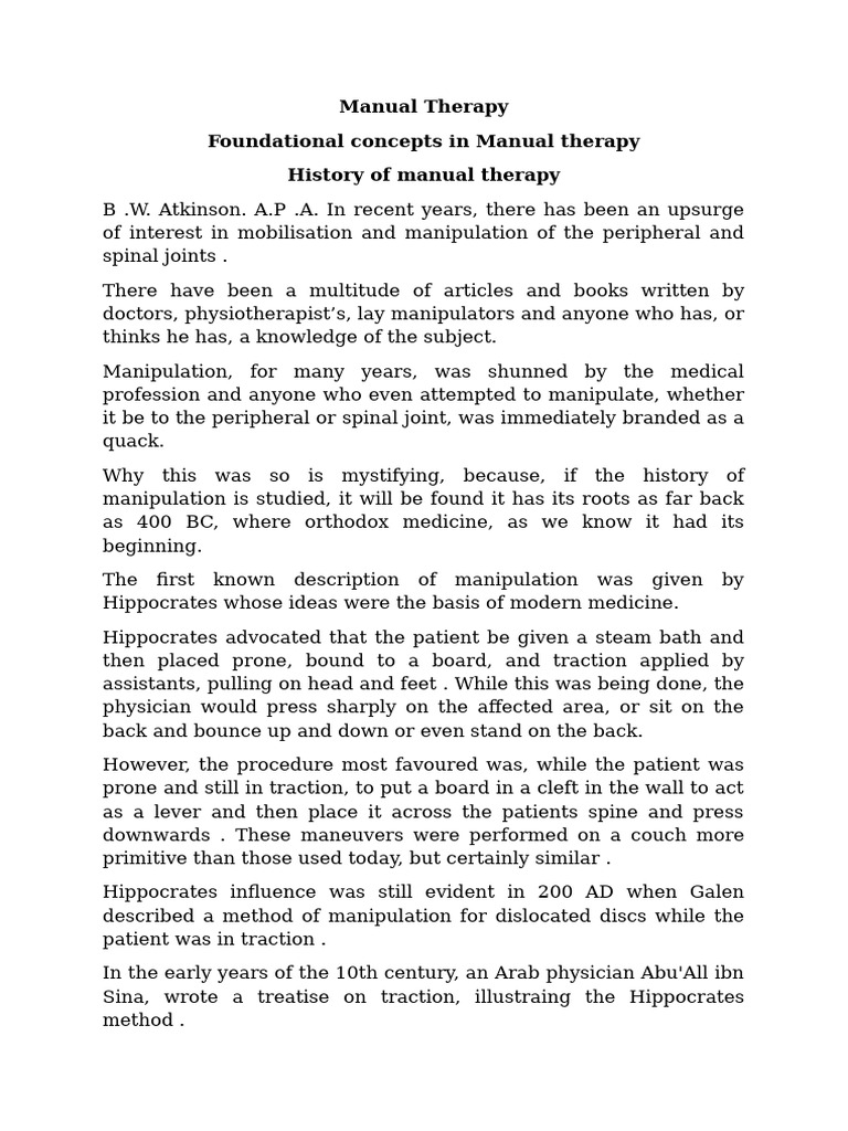 Manual Therapy | PDF