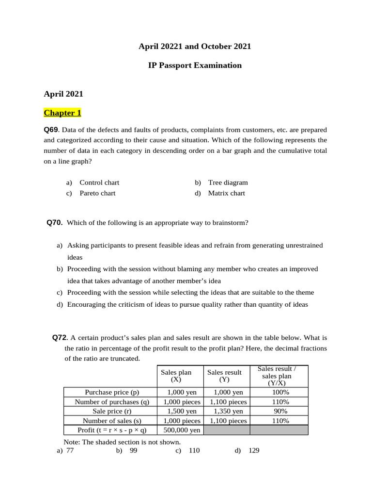 ITPEC Old Questions For 2021 - S - A | PDF