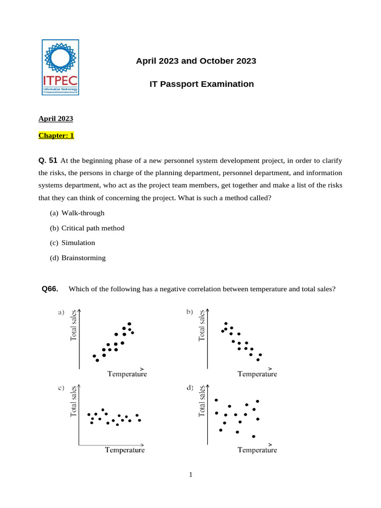 ITPEC Old Questions For 2023 - S - A | PDF
