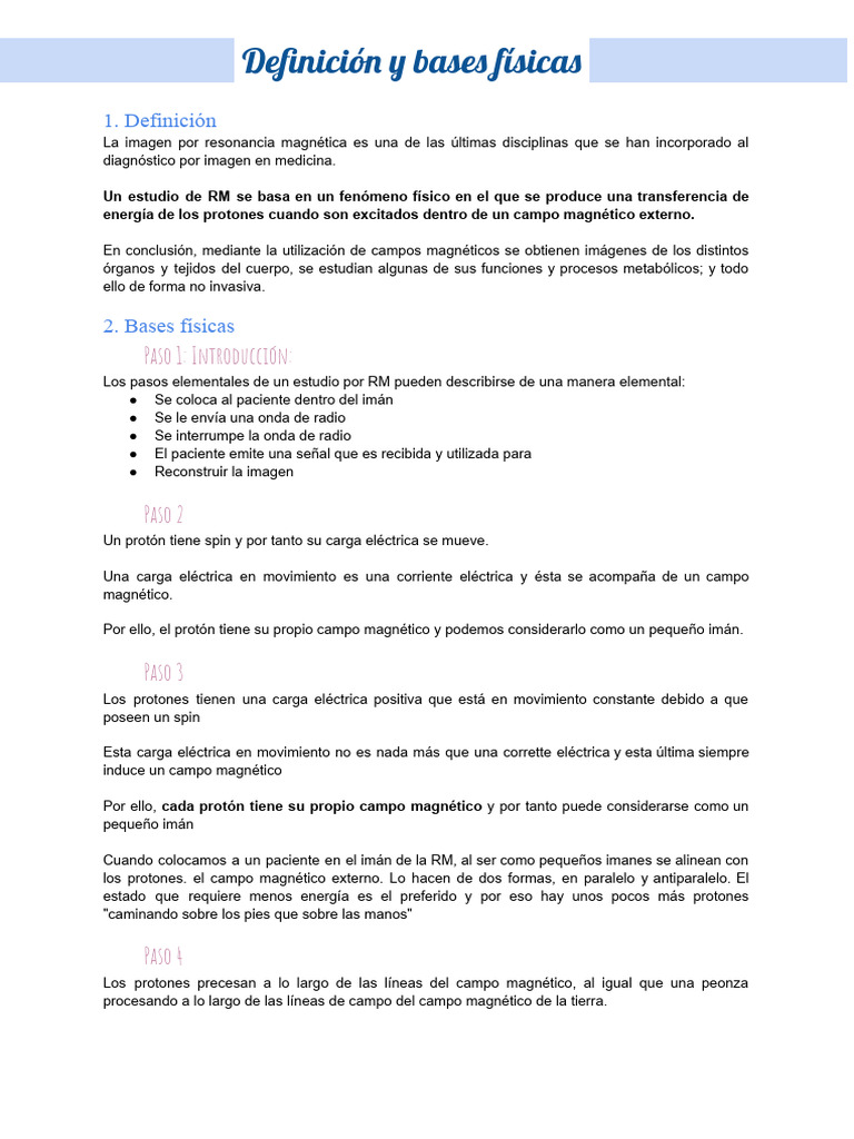 Tema 0 - Definición y Bases Fisicas | PDF