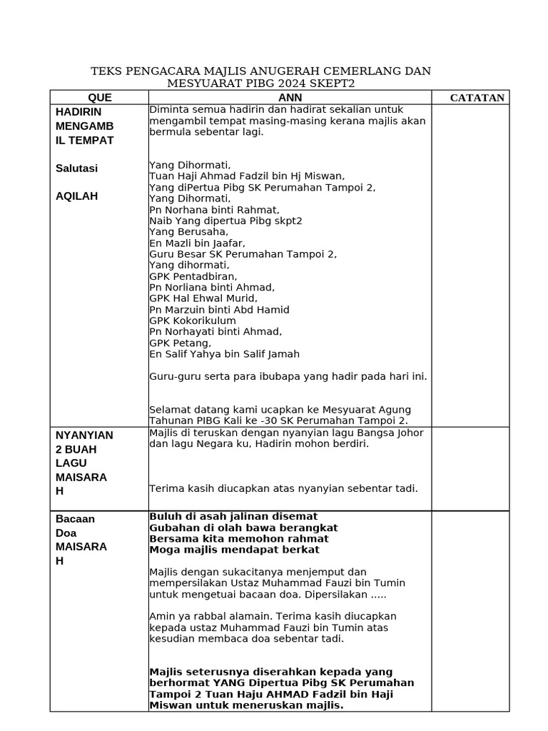 Teks MC Hac 2324 | PDF